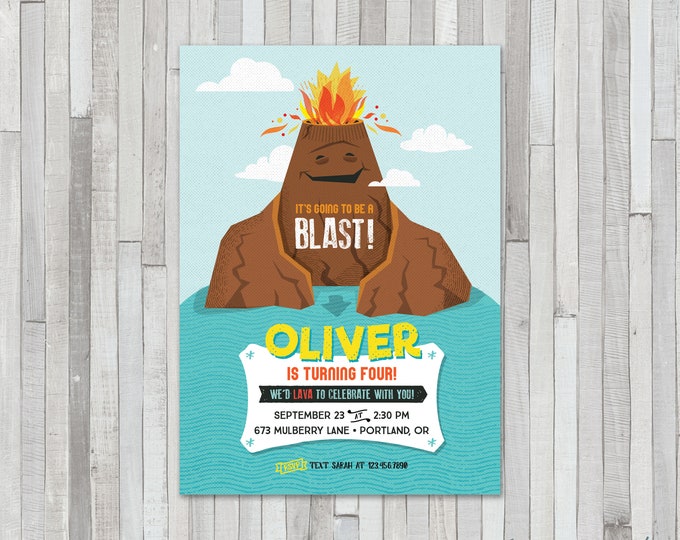 Volcano / Lava / Science Birthday Invitation - Etsy
