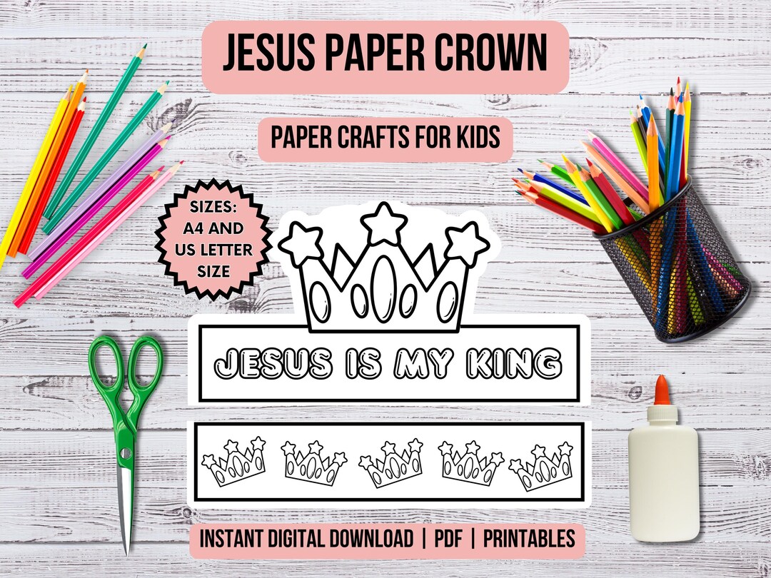 Christian Paper Hat Color Cut Wear Easter Headband Craft Sunday School ...