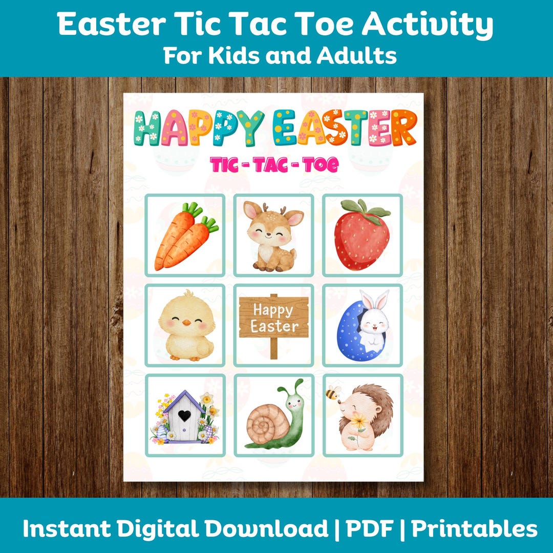 Easter Tic Tac Toe Printable Game | Pastel Easter Board Game for Kids ...