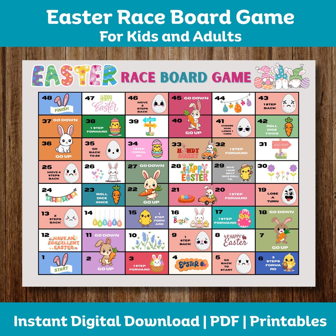Easter Snakes and Ladders Game Printable | Easter Board Game for Kids ...