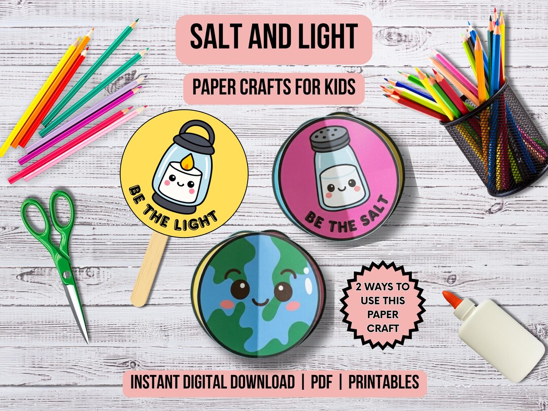 Salt and Light Paper Craft for Christian Kids Ministry Sunday School ...