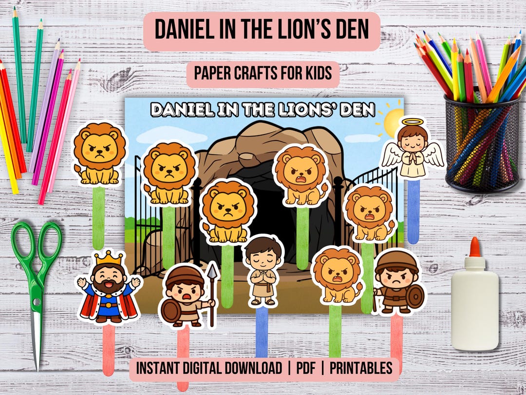 Daniel in the Lions' Den Craft for Christian Kids Papercraft Bible ...