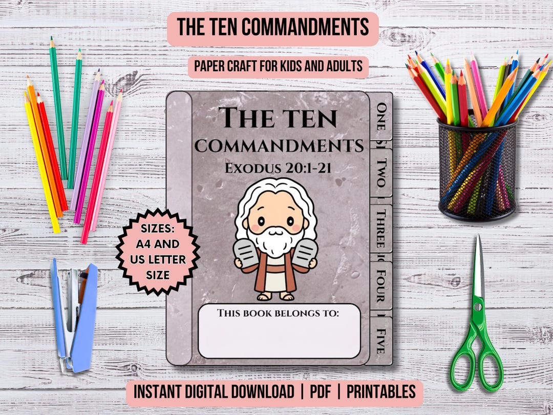 Ten Commandments Flipbook for Kids Printable Bible Activity for Sunday ...