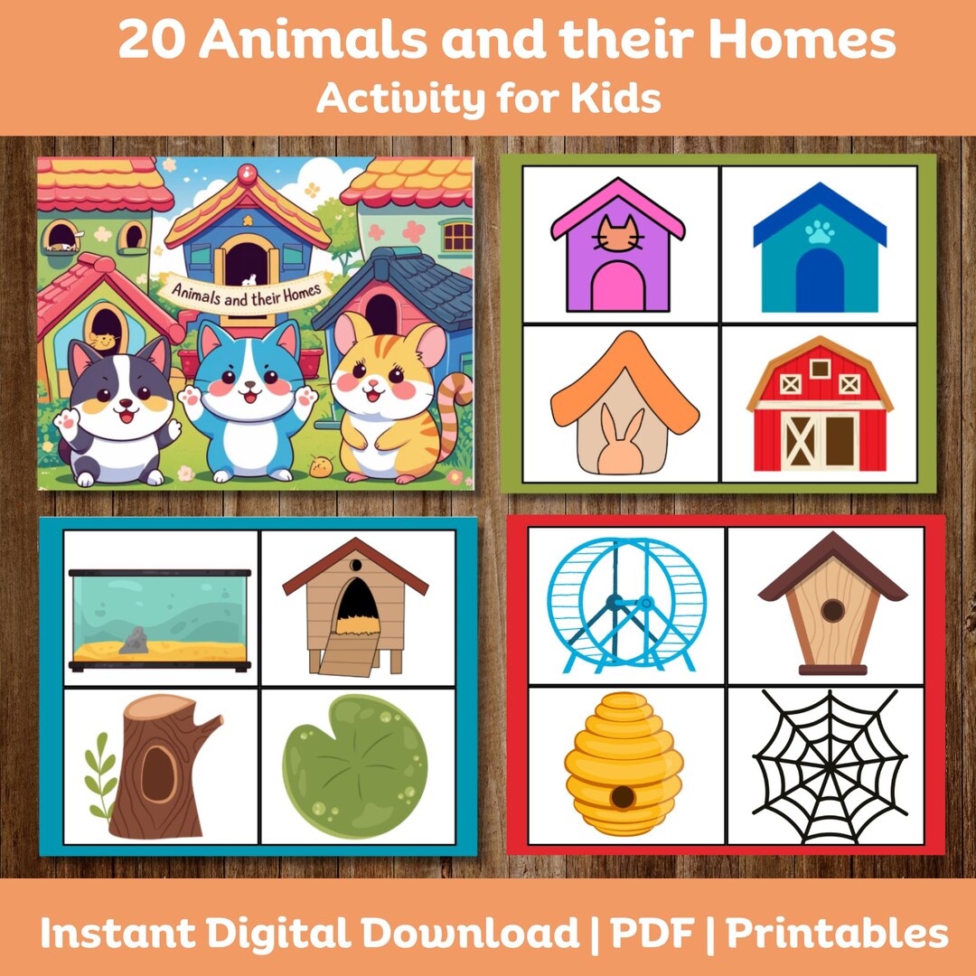 Animal Habitat Matching Game: Preschool Cut & Paste Activity (PDF ...