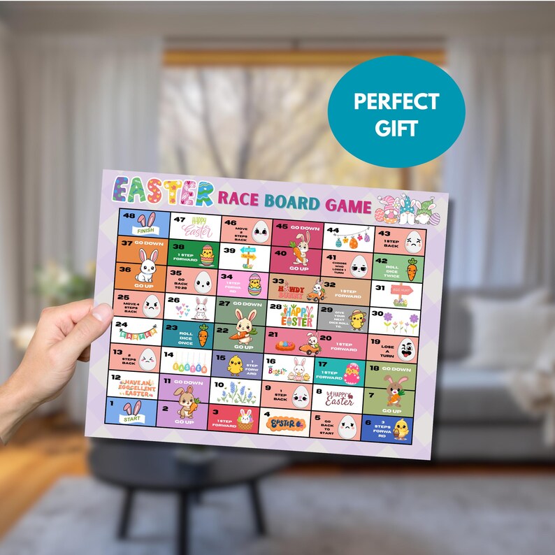 Easter Board Game Printable | Easter Race Snakes & Ladders Game ...