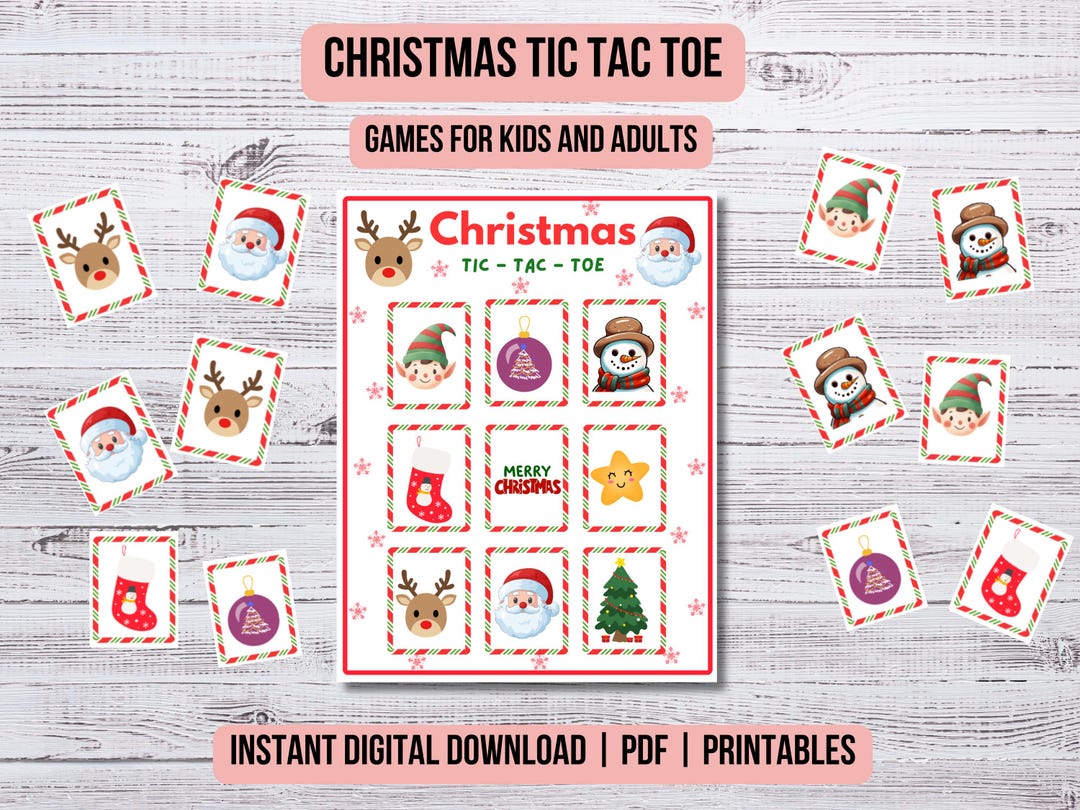 Christmas Tic Tac Toe Printable Game for Kids Christmas Activities ...