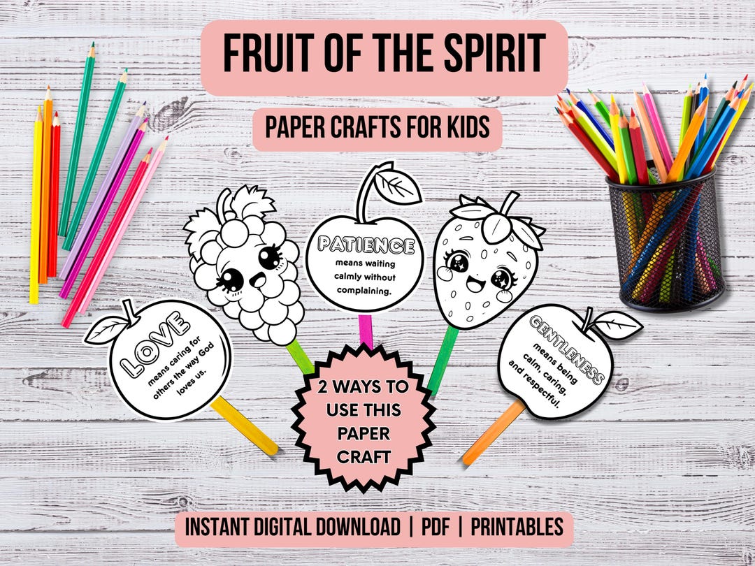 Fruits of the Spirit Paper Craft for Christian Kids Activity Worksheet ...
