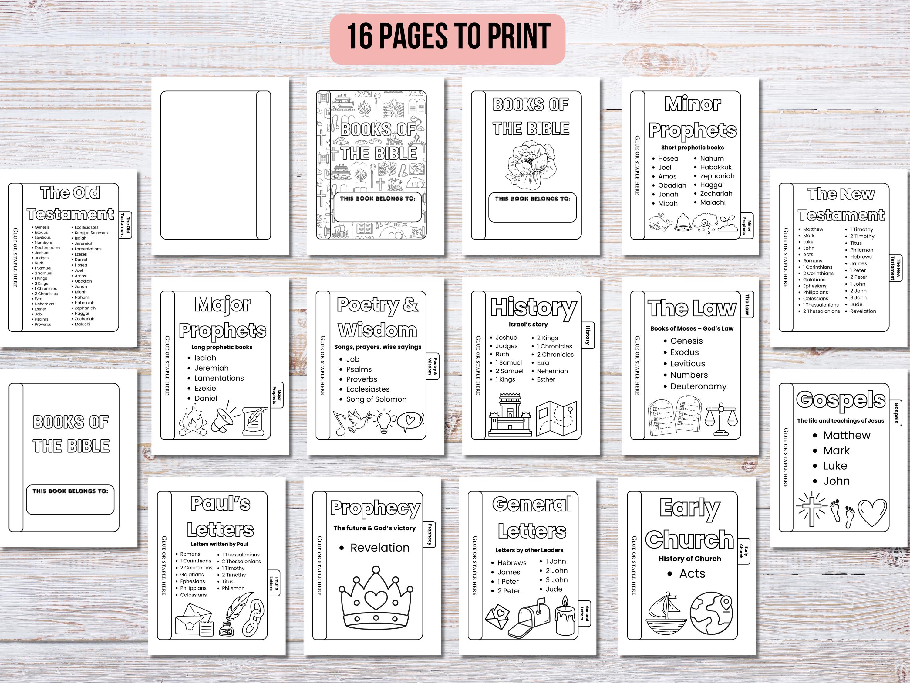 Books of the Bible Flip Book for Kids Sunday School Craft Printable ...