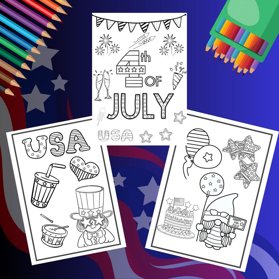 4th of July Coloring Pages for Kids, Patriotic Independence Day ...