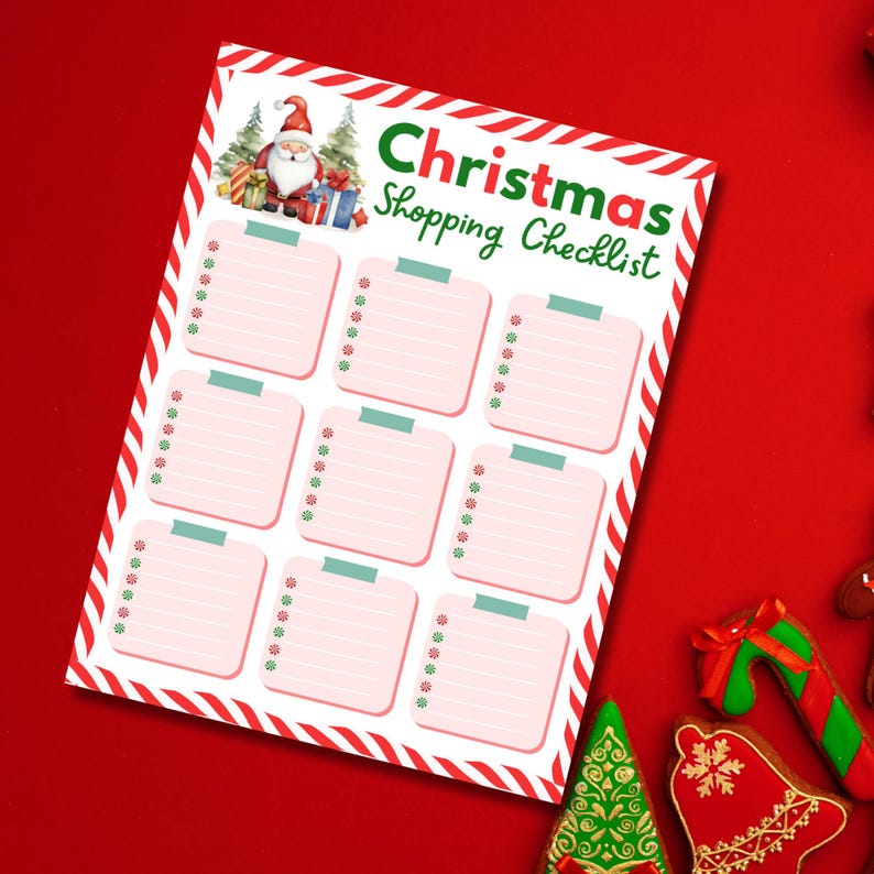 Christmas Shopping List Printable Christmas Gift List Holiday Shopping ...