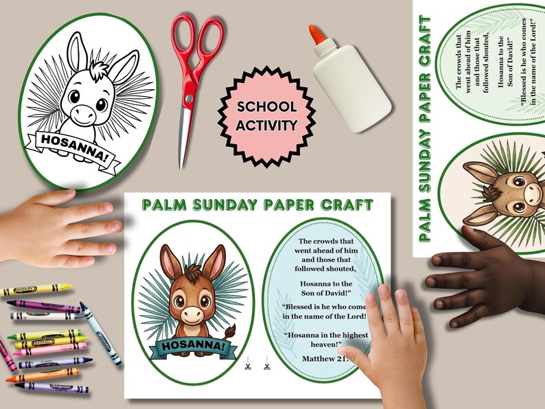 Palm Sunday Fan Craft for Kids Church Activity Hosanna Printable Easter ...