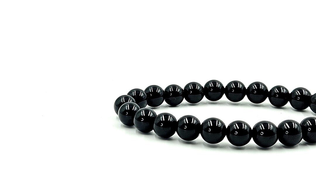 Black Spinel Bracelet | Protection & Power | 8mm Natural Gemstone Beads ...