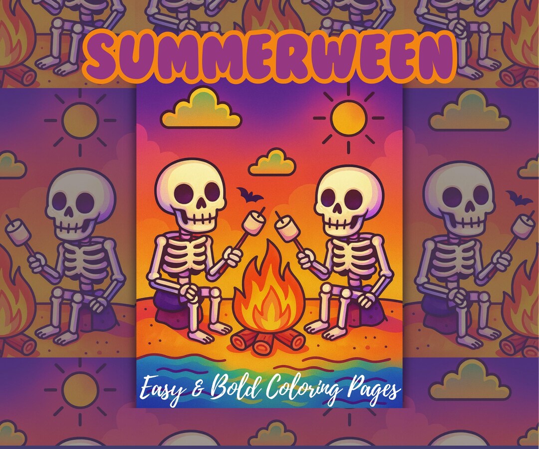 Summerween Coloring Pages | Spooky Beach Halloween Printables | Fun ...