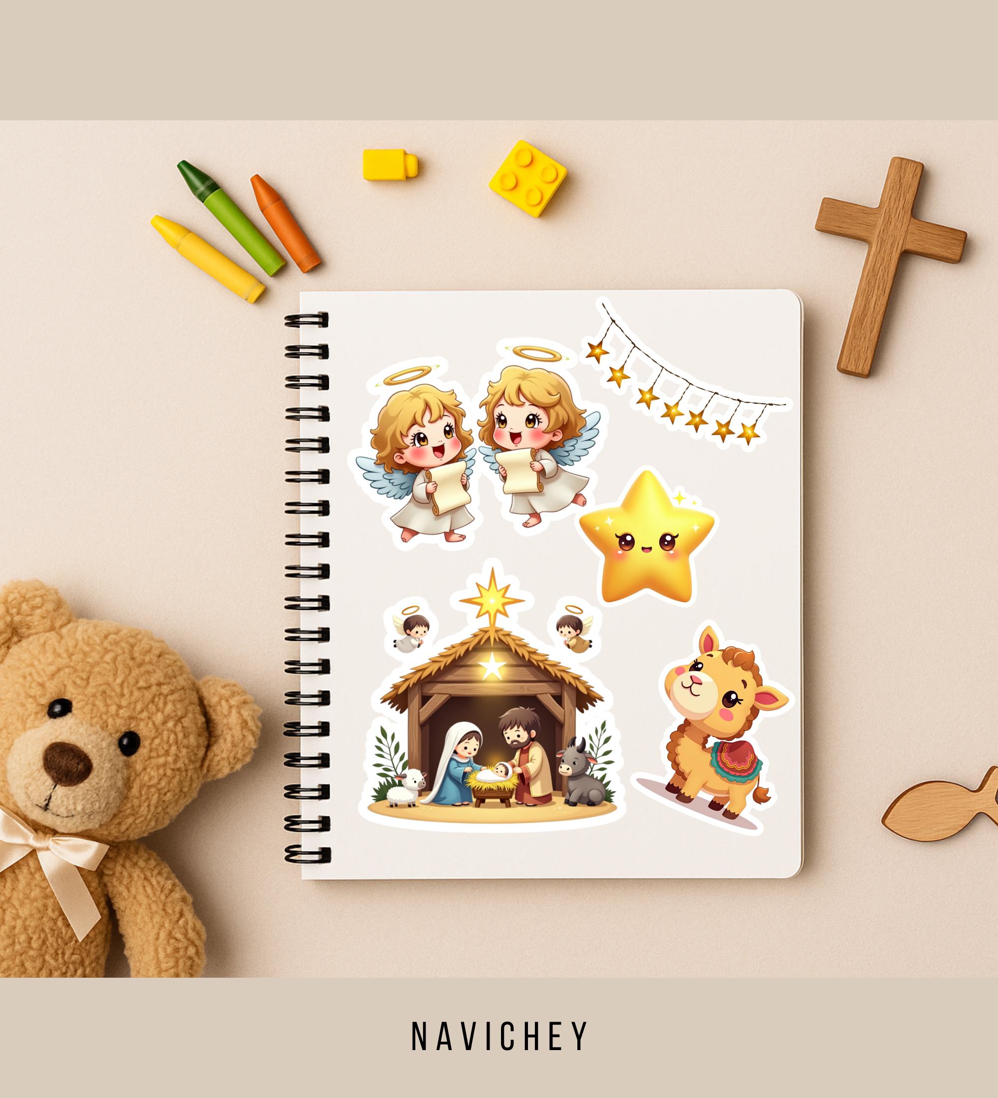 Nativity Clipart Set – Cute Christmas Jesus, Mary, Joseph, Animals – 25 ...