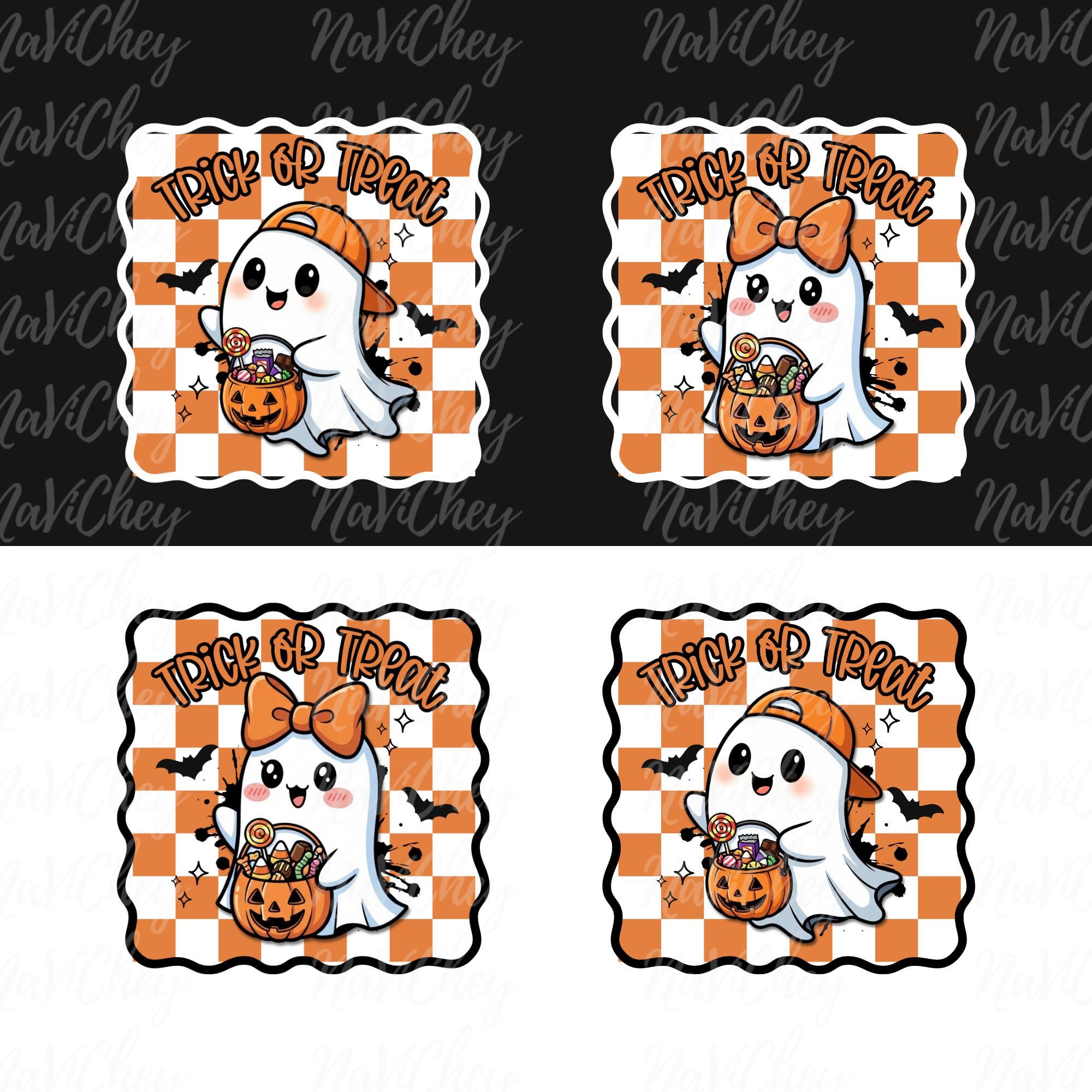 Adorable Trick or Treat Ghost Sublimation Bundle – Cute Chibi Halloween ...