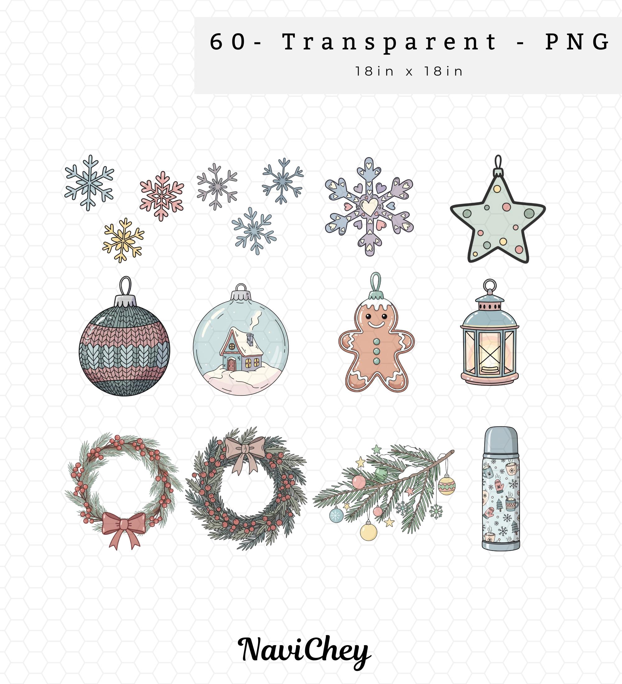 Cozy Winter Clipart Set – Christmas PNG Bundle, Transparent Holiday ...