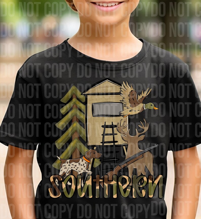Southern Hunting PNG for Sublimation, Deer Duck Dog Tree Stand Country ...
