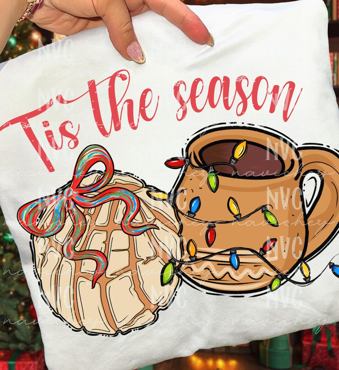 Preppy Christmas Pan Dulce PNG, Cute Coquette Concha Design, Cafecito ...