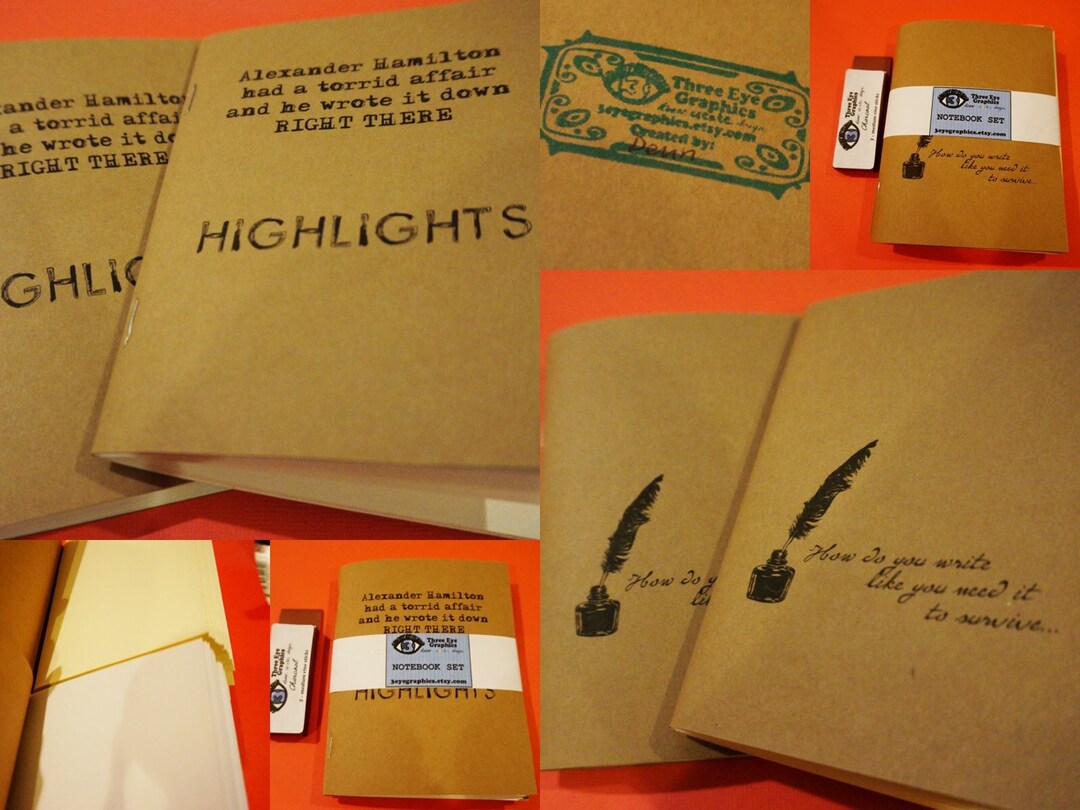 Hamilton Themed Notebooks/sketchbooks - Etsy