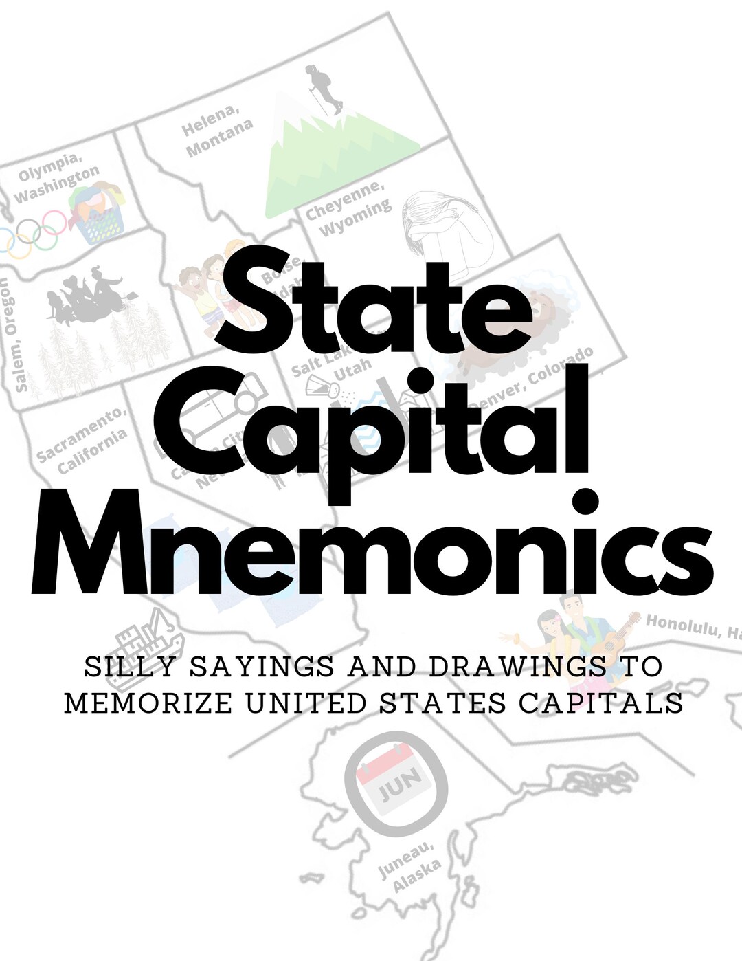 United States Capitals Silly Mnemonics Study Guide - Etsy