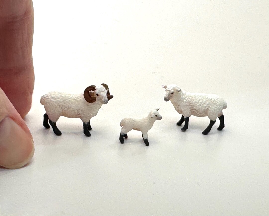 Dollhouse Miniatures, 1:48 Set of 3 Sheep Kit ~NEW!~ Not Painted - Etsy