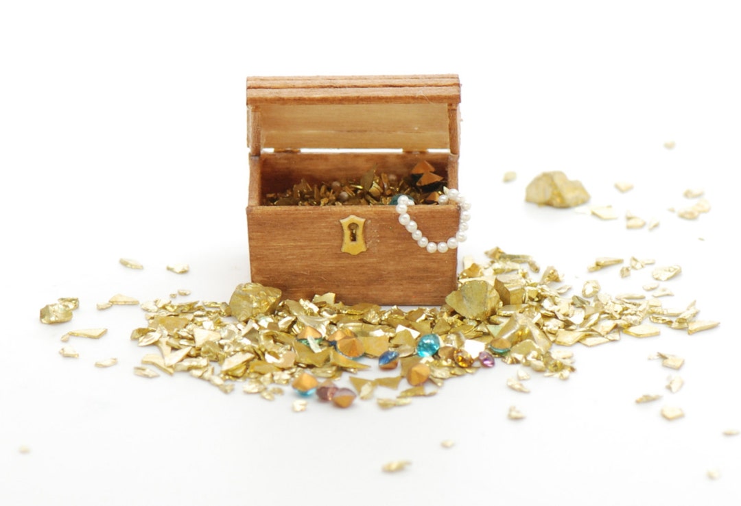 Dollhouse Miniature, Chest With Gold & Jewels Kit - Etsy