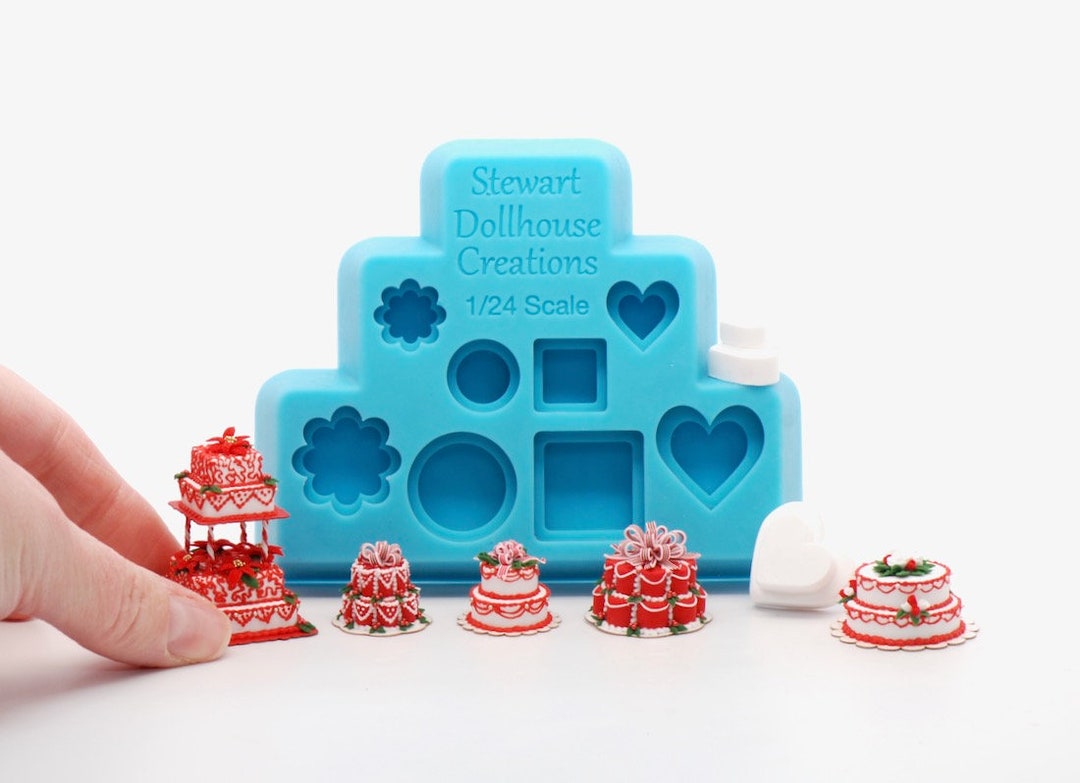Dollhouse Miniature, 1:24 2 & 4 Tier Cake Mold -NEW UV Resin Ready ...