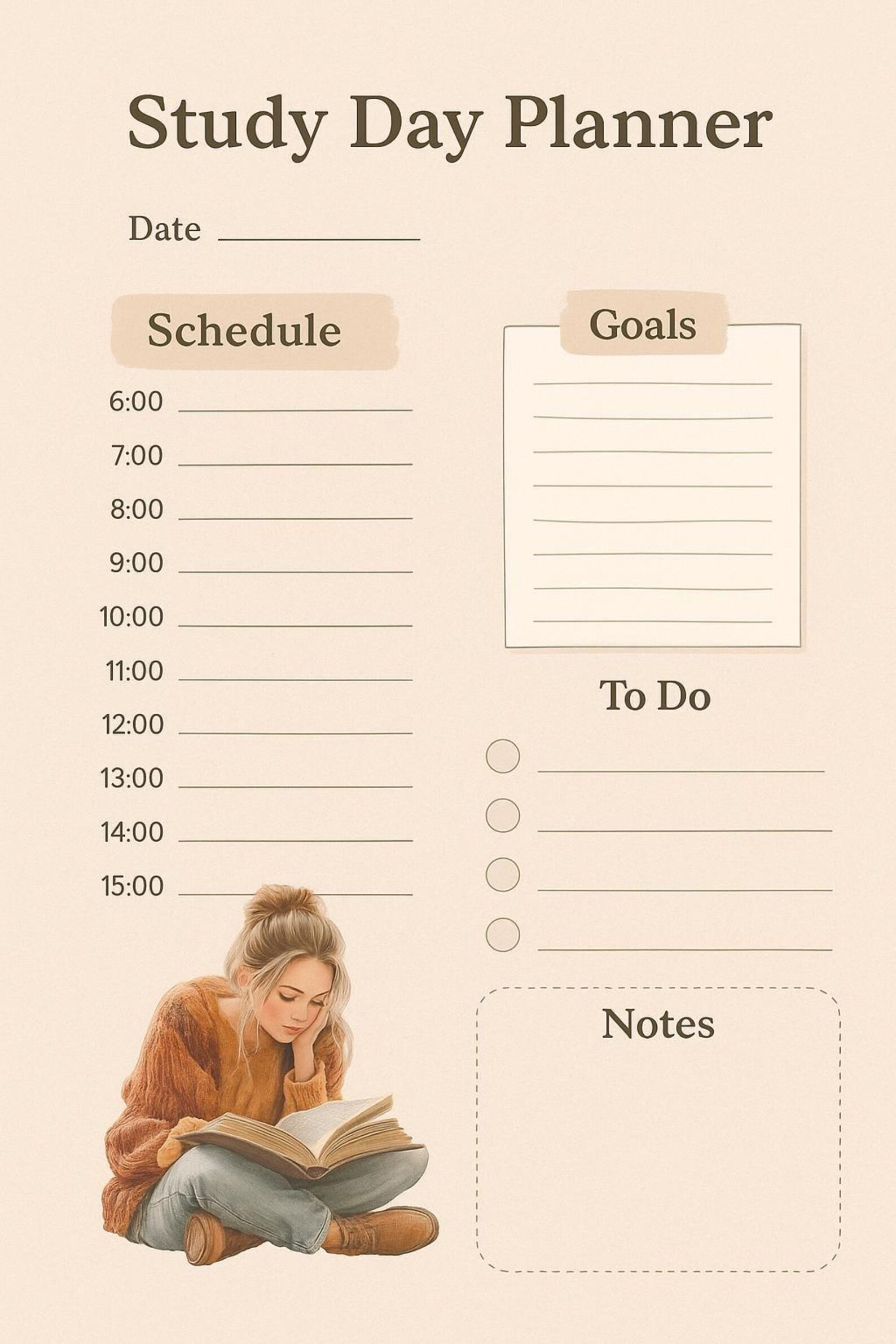 Study Planner Printable PDF | Daily Student Schedule | Academic Planner ...