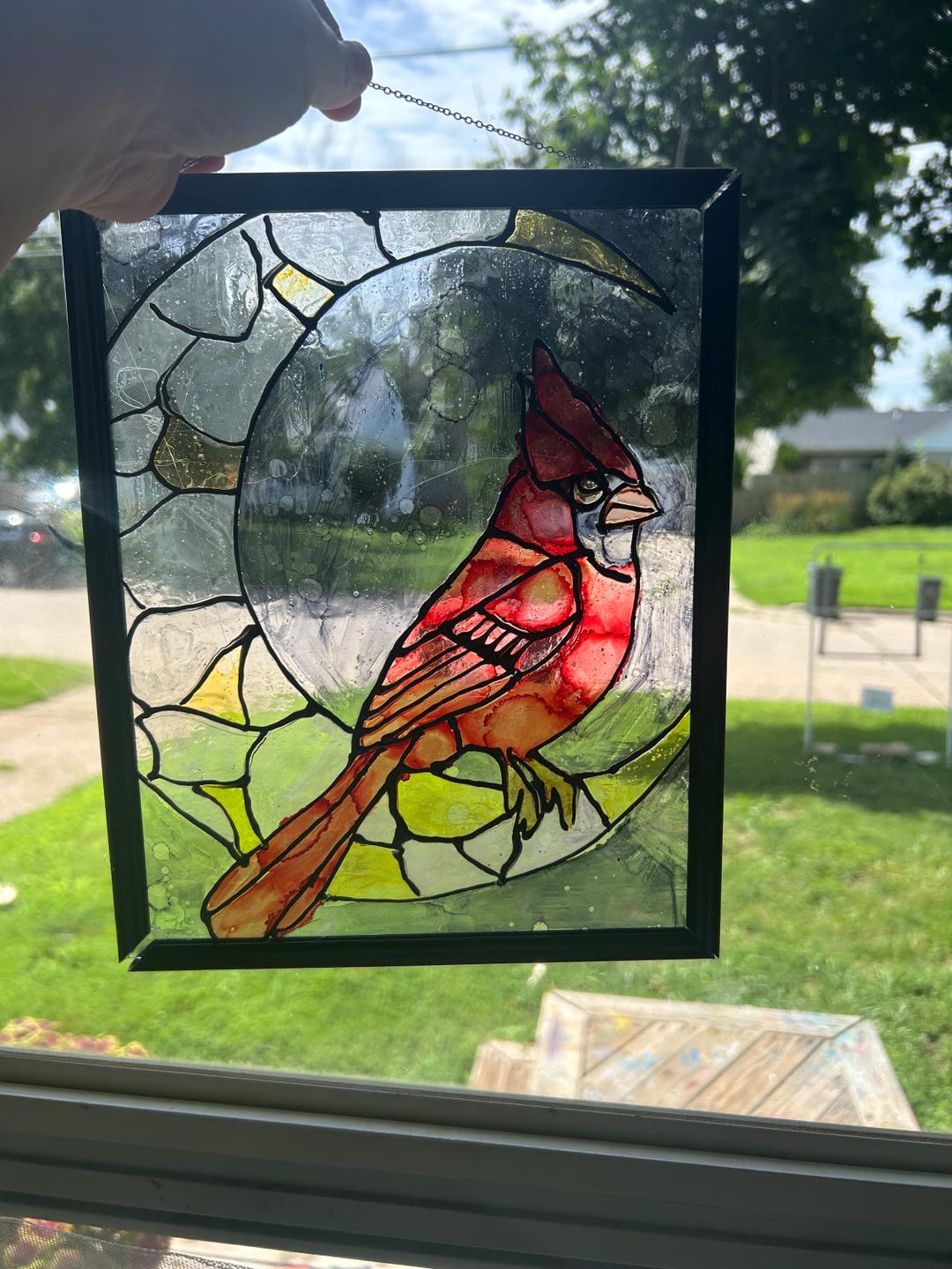 Red Cardinal on Moon Painting - Etsy