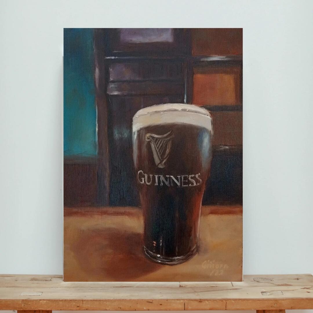 Guinness at Rodden's, Original Oil Painting of an Irish Pub Scene, A3 ...