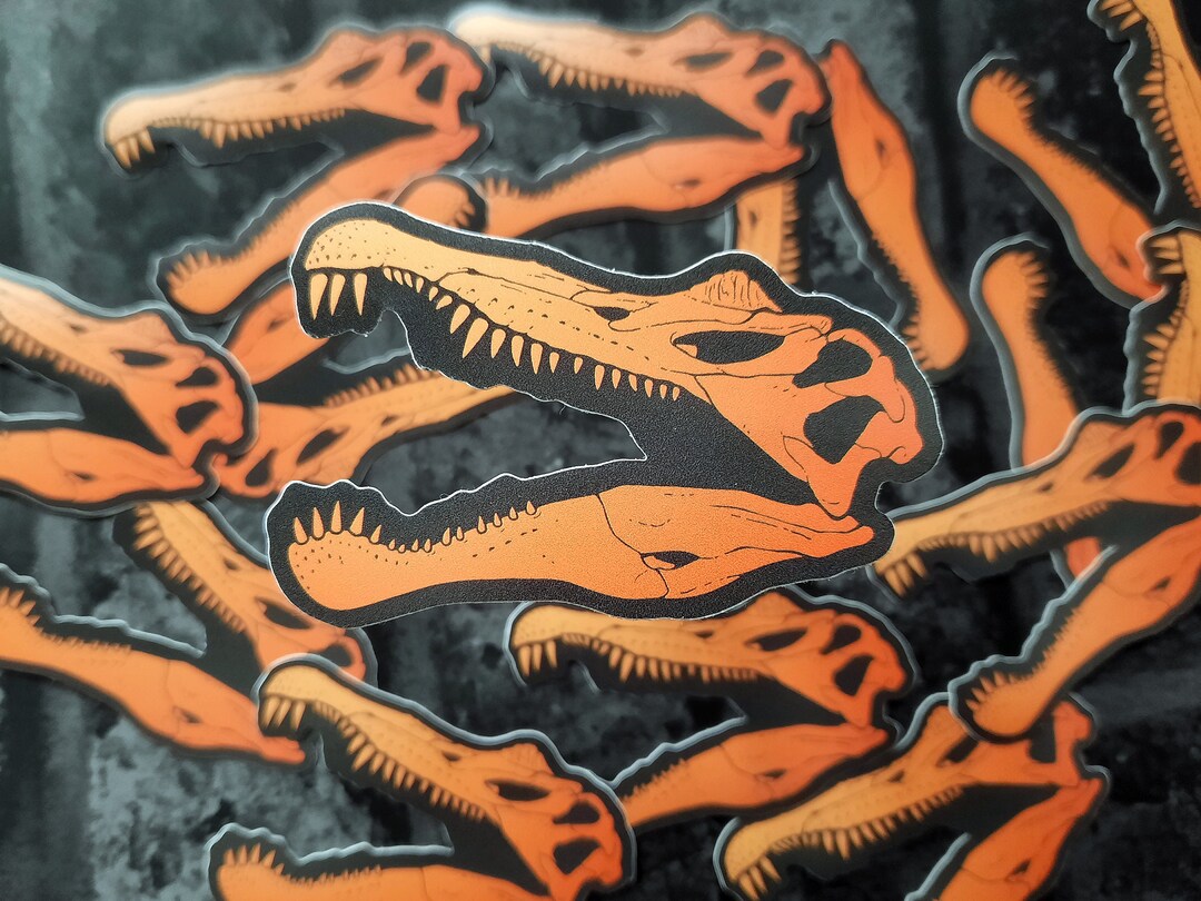 Spinosaurus Skull Dinosaur Sticker for Laptop, Waterproof Sticker ...