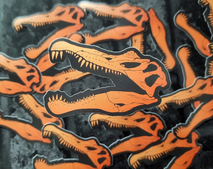 Spinosaurus Skull Dinosaur Sticker for Laptop, Waterproof Sticker ...