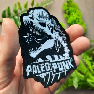 Dilophosaurus Paleo Punk Jacket Patches, Natural History Paleoart ...