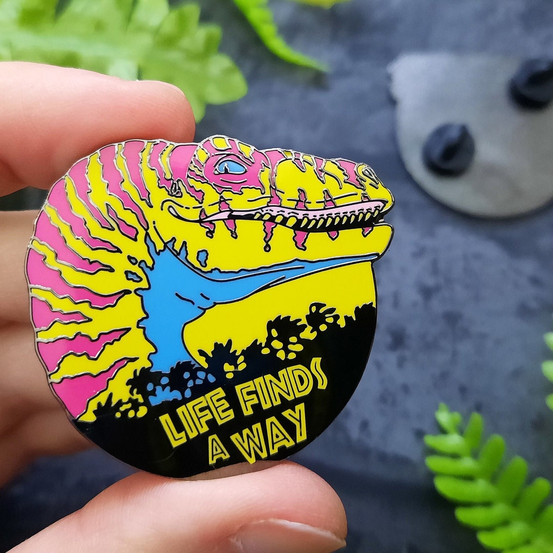 Life Finds A Way Pan Pride Pin, Jurassic Dinosaur Enamel Pin, Subtle ...