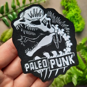 Dilophosaurus Paleo Punk Jacket Patches, Natural History Paleoart ...