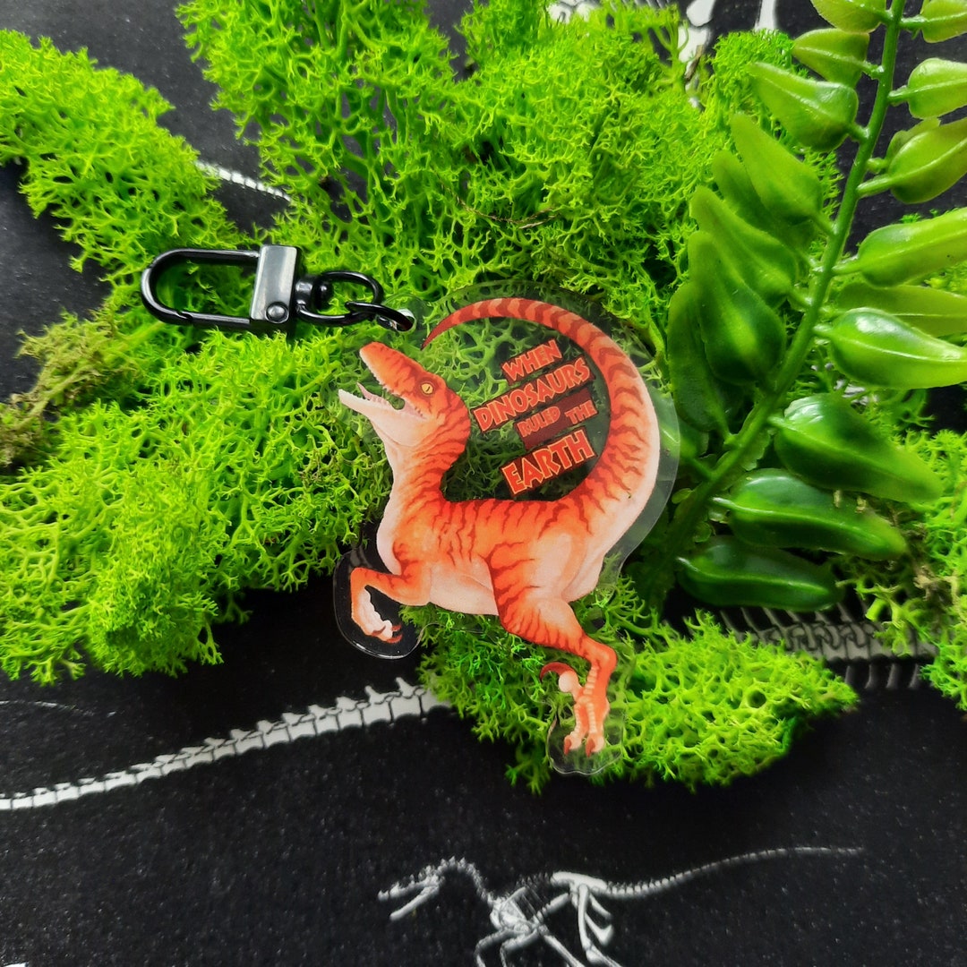 When Dinosaurs Ruled the Earth Raptor, Jurassic Dinosaur Keychain Charm ...