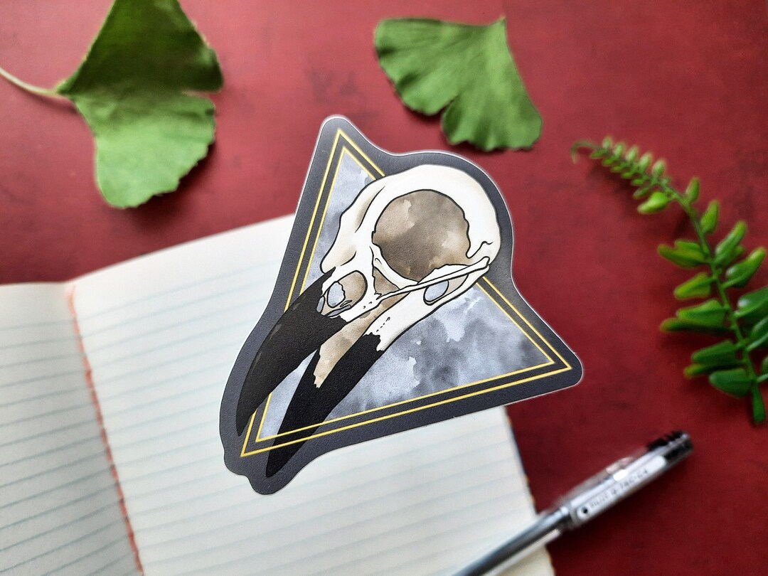 Raven Skull Sticker for Laptop Crow Vinyl Sticker for Water - Etsy