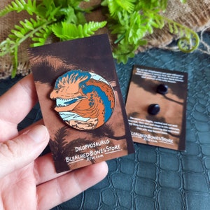 Dilophosaurus Paleoart, Jurassic Dinosaur Pin Badge, Paleontology Gift ...