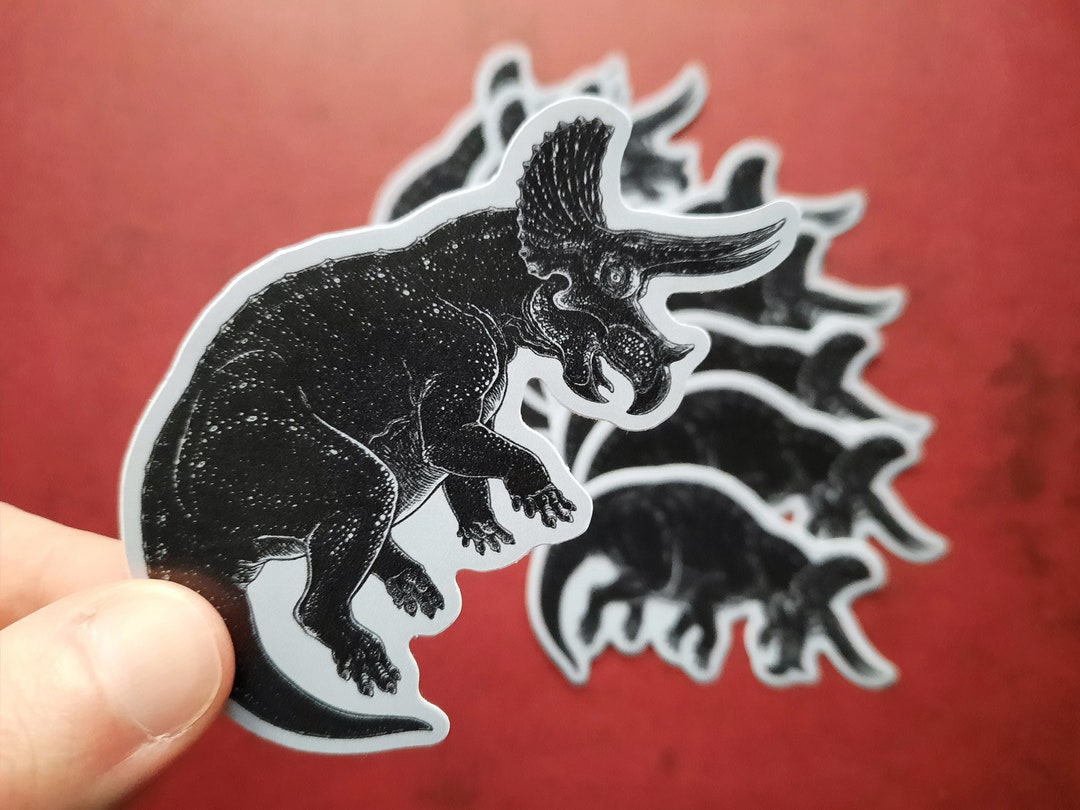 Triceratops Dinosaur Sticker for Laptop, Vinyl Waterproof Sticker ...