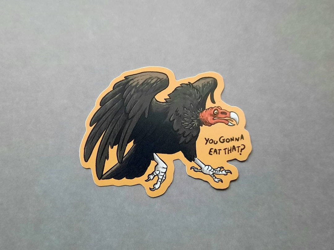 Always Hungry Vulture Sticker, Hangry Sticker for Laptop, Funny Bird ...