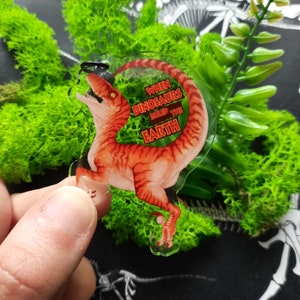 When Dinosaurs Ruled the Earth Raptor, Jurassic Dinosaur Keychain Charm ...
