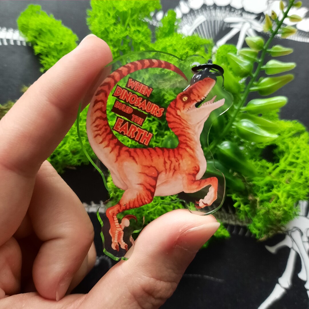 When Dinosaurs Ruled the Earth Raptor, Jurassic Dinosaur Keychain Charm ...
