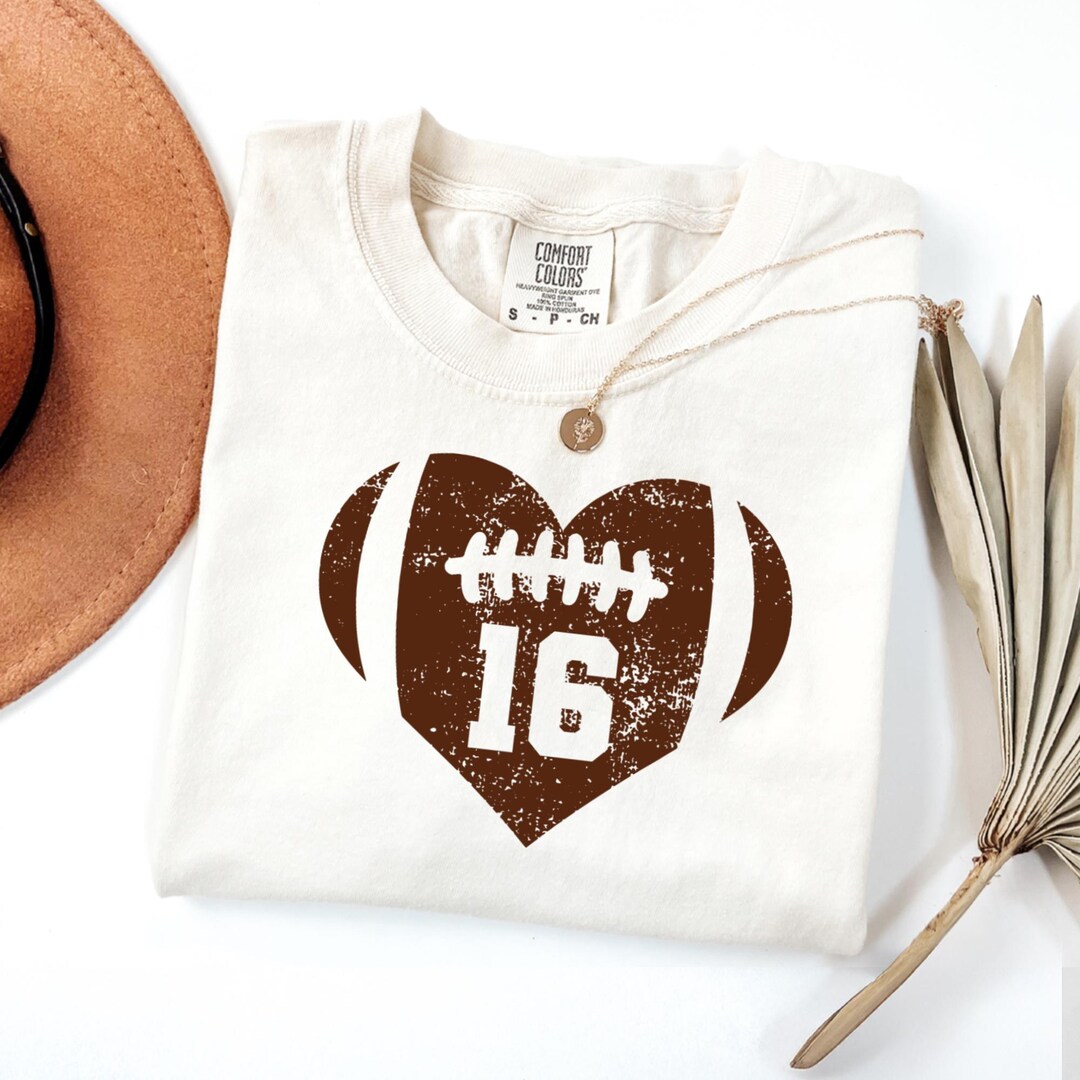 Comfort Colors Custom Football Number T-shirt,footbal Heart Shirt,game ...