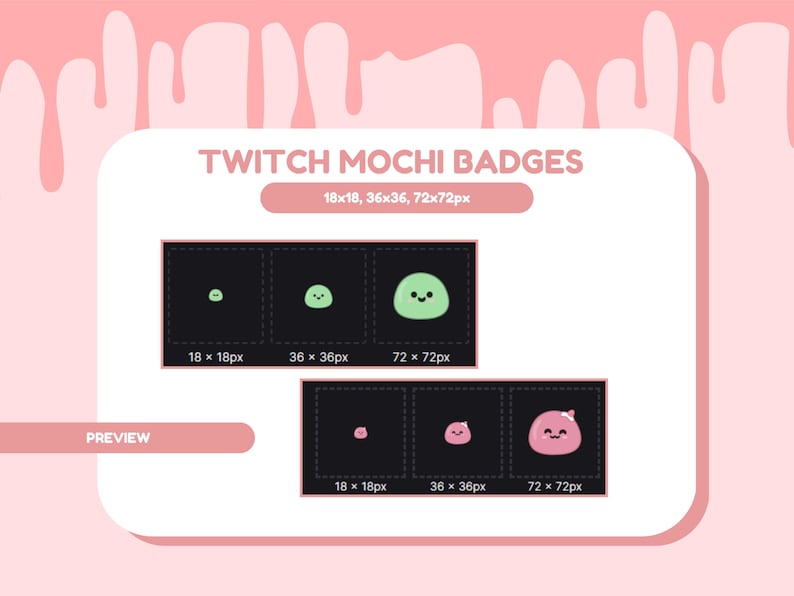 Kawaii Mochi Twitch Badges: Pastel Streamer Tier Icons (digital ...