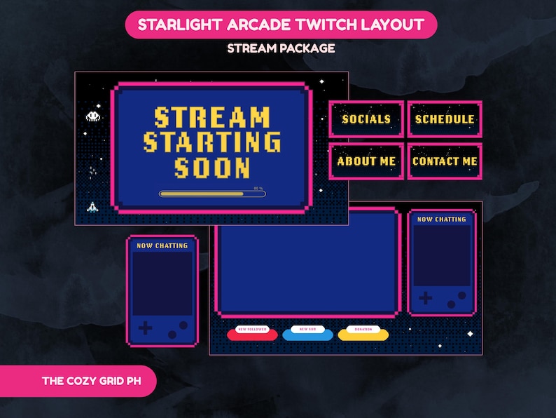 Animated Starlight Arcade Stream Package | Retro Stream Overlay - Etsy