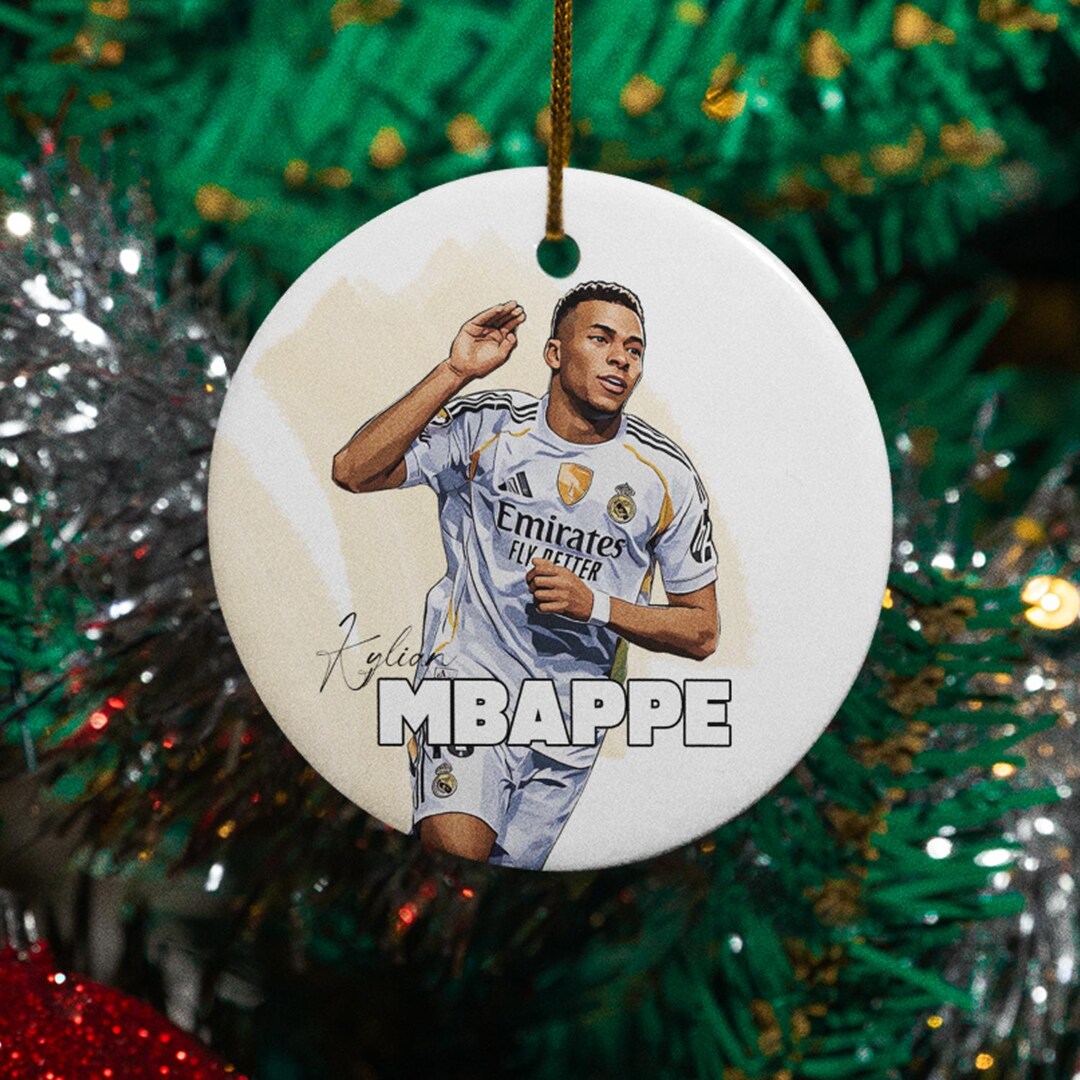 Mbappe Star Player Ornament, Madrid Fans Custom Gift Christmas Tree ...