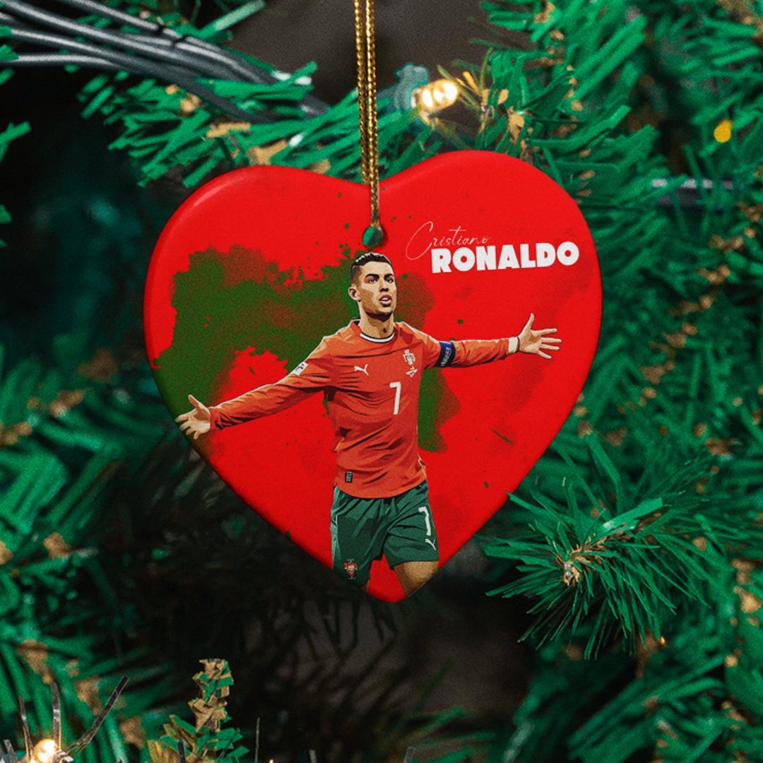 Ronaldo Star Player Ornament, Portugal Fans Custom Gift Christmas Tree ...
