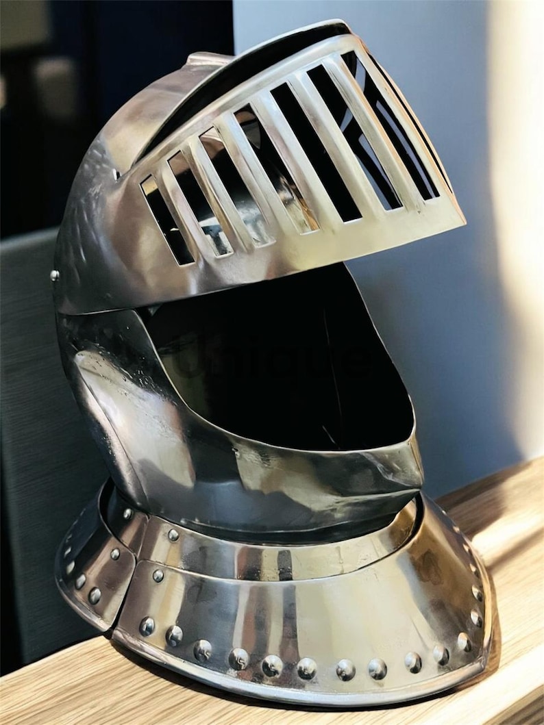 Medieval Knight Bascinet Helmet With Visor | Handcrafted Steel Armor ...