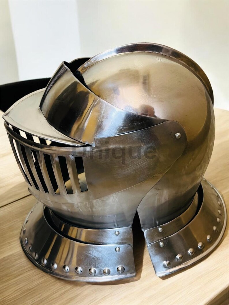 Medieval Knight Bascinet Helmet With Visor | Handcrafted Steel Armor ...