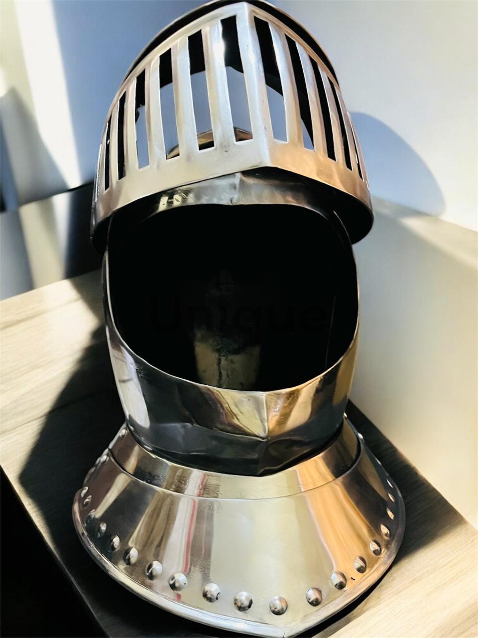 Medieval Knight Bascinet Helmet With Visor | Handcrafted Steel Armor ...